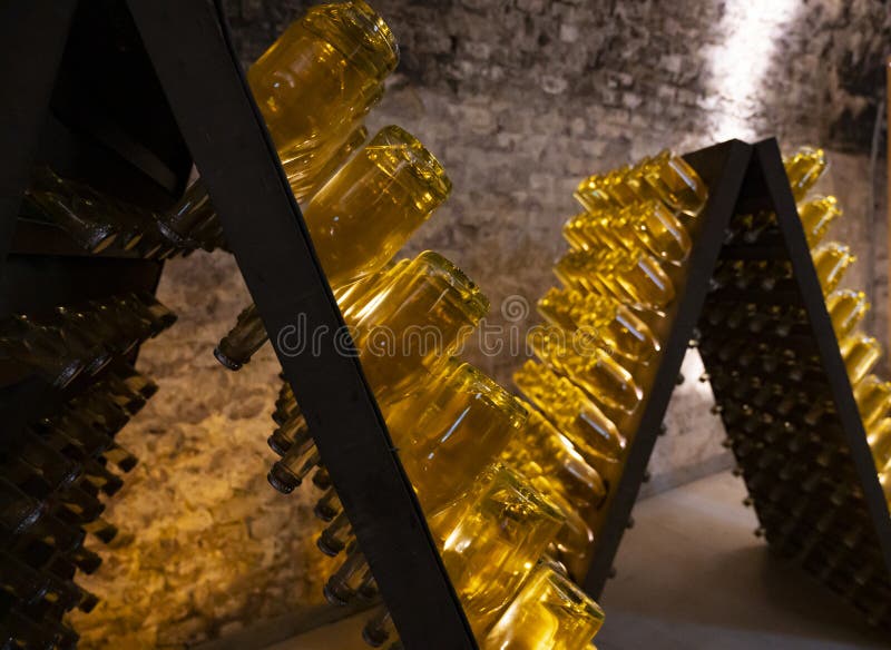 Sparkling Wine Production by Traditional Method in Underground Cellars ...