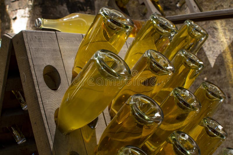 Sparkling Wine Production by Traditional Method in Underground Cellars ...
