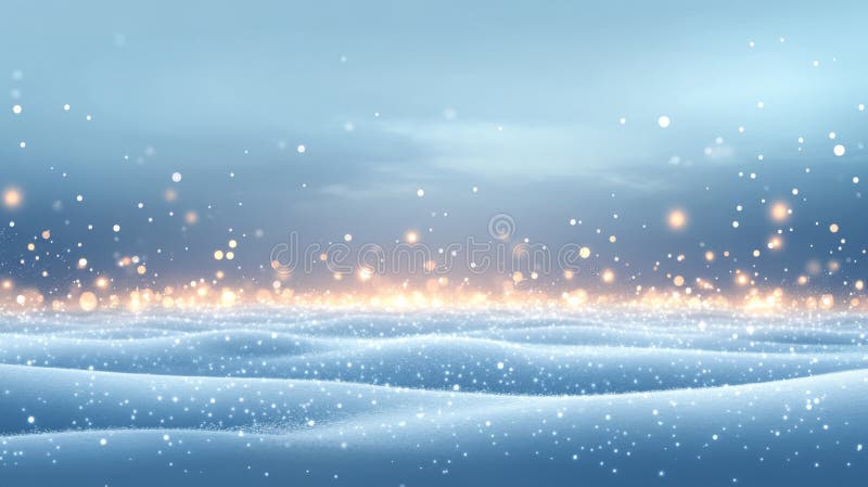 Sparkling Winter Snowscape Glimmering Lights Background Stock ...