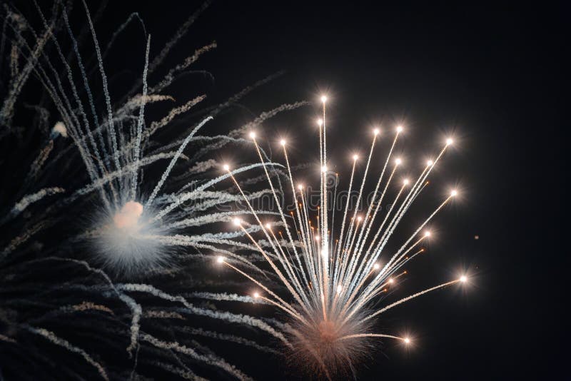 Sparkly Burst of Fireworks in the Night Sky Stock Image - Image of ...