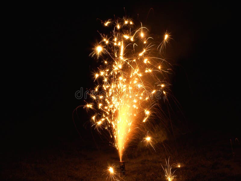 Sparkly Fireworks in Night Sky Stock Photo - Image of happy, isolated ...