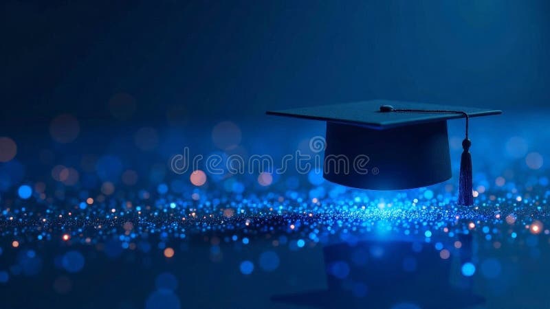 Sparkly Magic Graduation Hat with Bokeh Stock Illustration ...