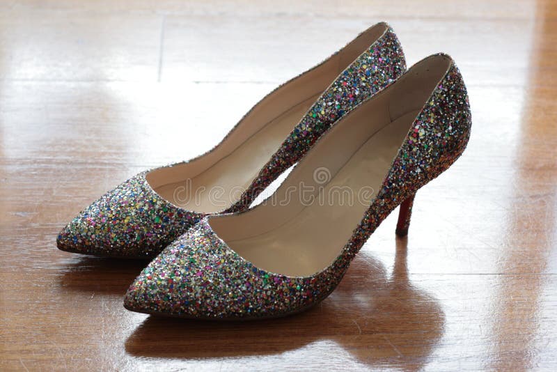 Sparkly shoes stock image. Image of party, glitter, wedding - 5519607