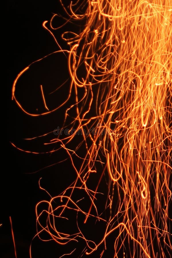 Sparks on a Black Background. Sparks of Fire Stock Image - Image of ...