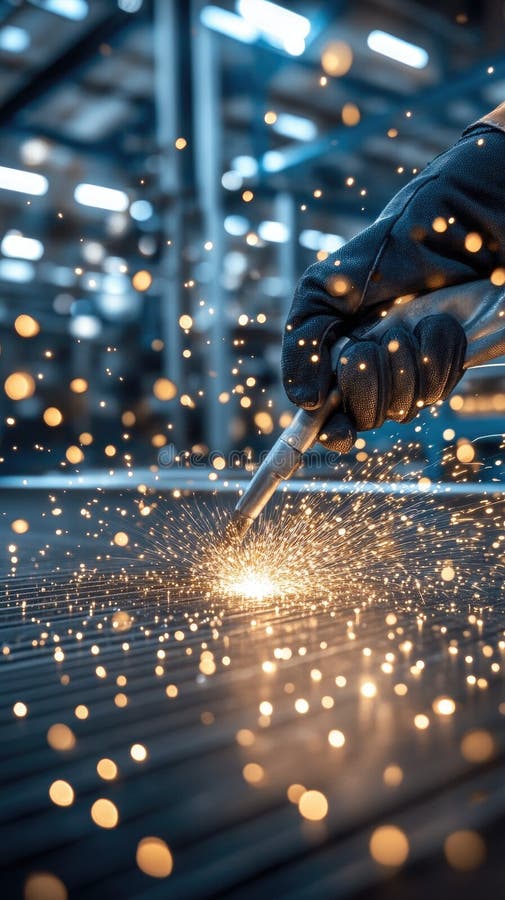 Sparks and Blue Light Erupt from the Machine As Smoke Billows from ...