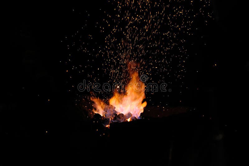 Sparks of bonfire. stock image. Image of burn, industry - 57092869