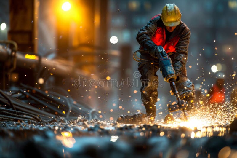 Sparks of Construction stock illustration. Illustration of protective ...