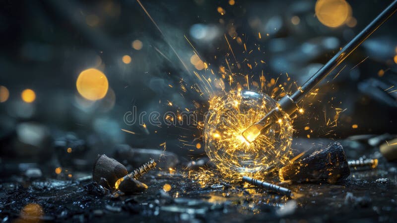 Sparks of Creation a Blunt Object Transforms through a Sharpener in an ...