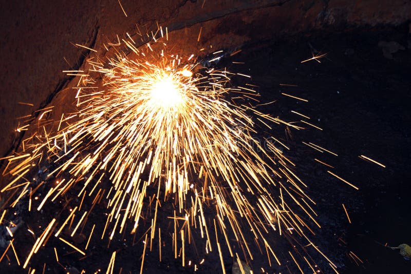 Sparks during Cutting of Metal Stock Image - Image of shield, acetylene ...