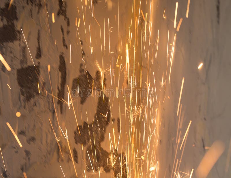 Sparks from Cutting Metal As a Background Stock Image - Image of ...