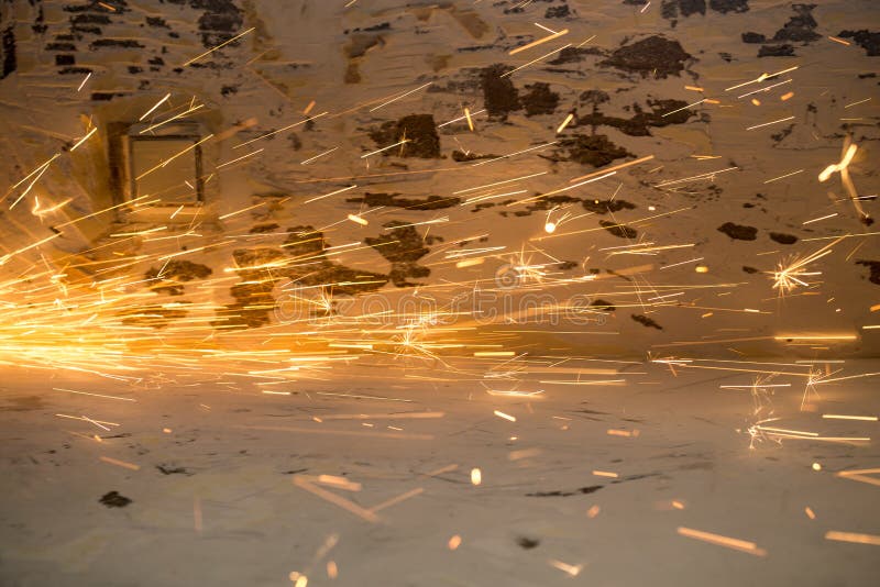 Sparks from Cutting Metal As a Background Stock Photo - Image of ...