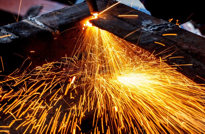 Hot work steel Gas cutting stock photo. Image of equipment - 37924294