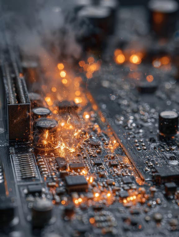 Circuit Board Malfunction with Sparks and Burning Components during ...