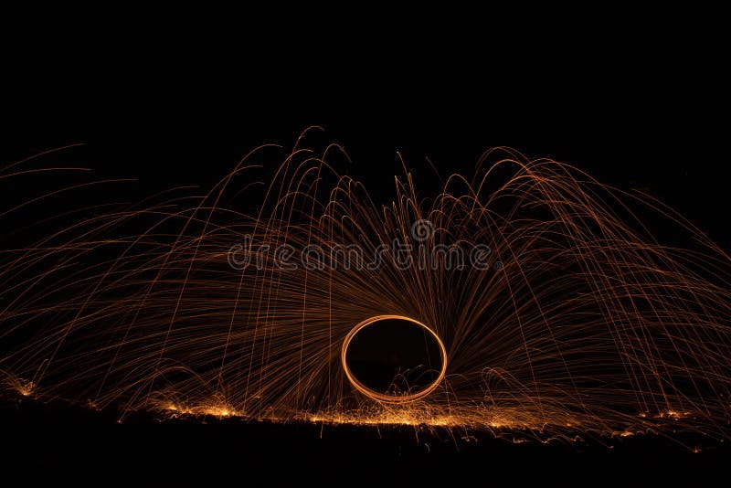 Sparks of Fire Fly in the Darkness Stock Image - Image of bright, fire ...
