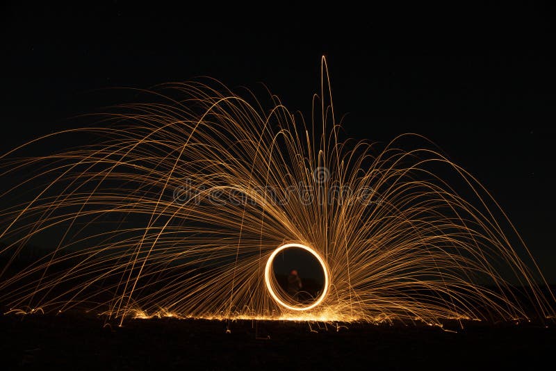 Sparks of Fire Fly in the Darkness Stock Image - Image of flight ...