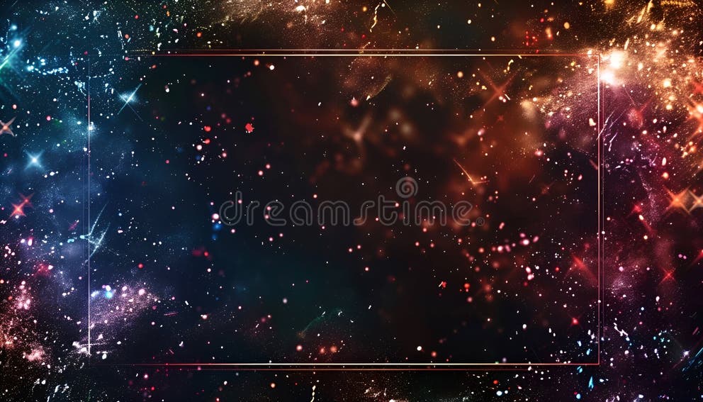 Sparks and Fireworks Creating a Rectangular Frame with Copy Space on ...