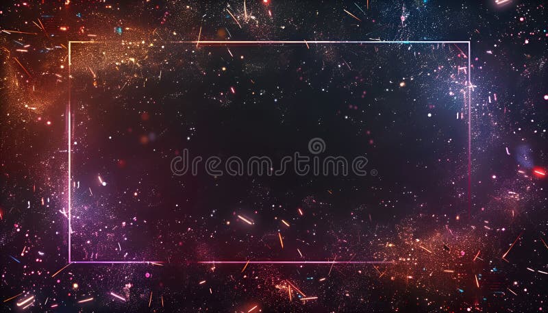 Sparks and Fireworks Creating a Rectangular Frame with Copy Space on ...
