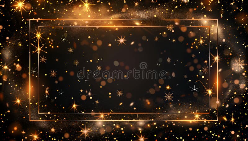 Sparks and Fireworks Creating a Rectangular Frame with Copy Space on ...