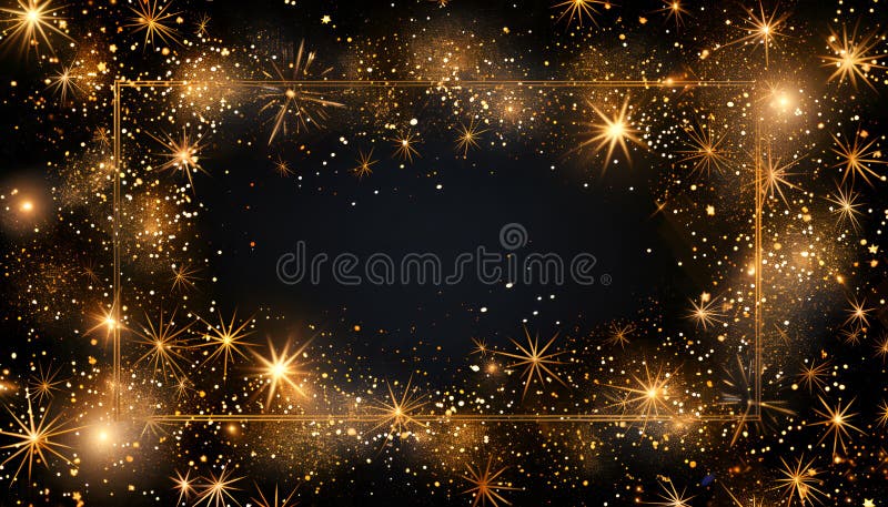 Sparks and Fireworks Creating a Rectangular Frame with Copy Space on ...