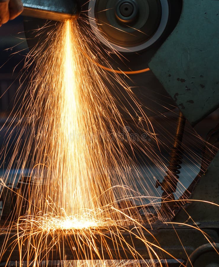 Sparks while grinding iron stock image. Image of spark - 57088653