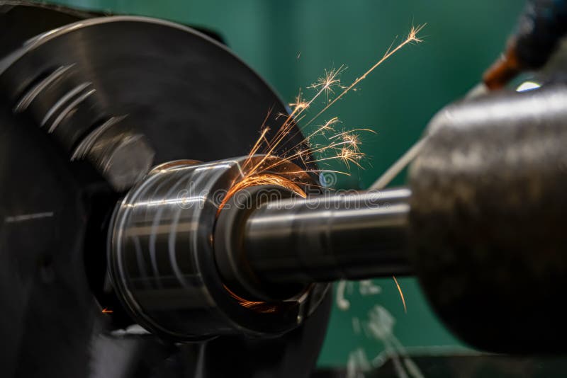 Sparks from the Grinding Wheel during Internal Grinding on a ...