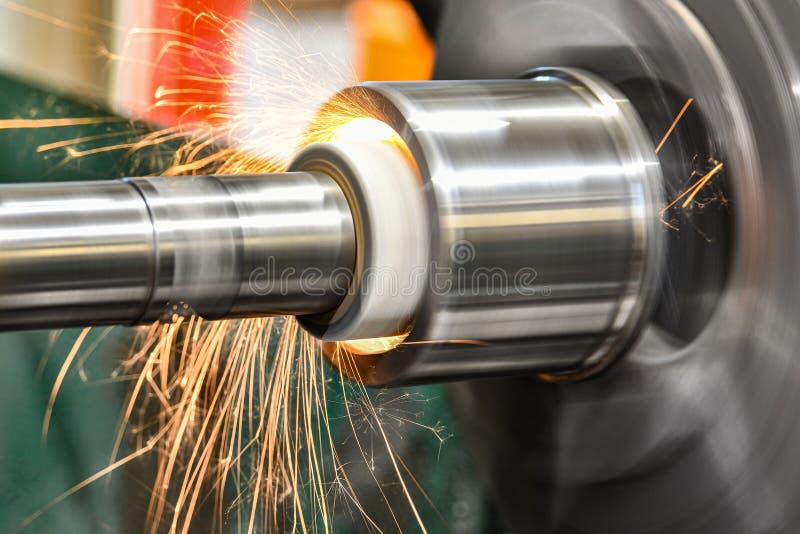 Sparks from the Grinding Wheel during Internal Grinding on a ...