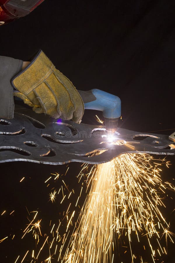 Sparks Jump when Activating the Cutting Tool Stock Photo - Image of ...