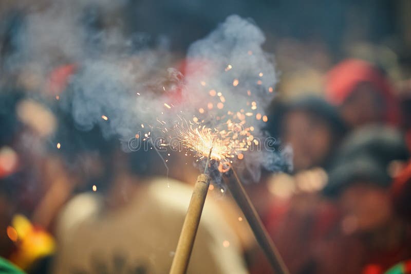 Sparks from Lighting Firecrackers Stock Image - Image of firecrackers ...