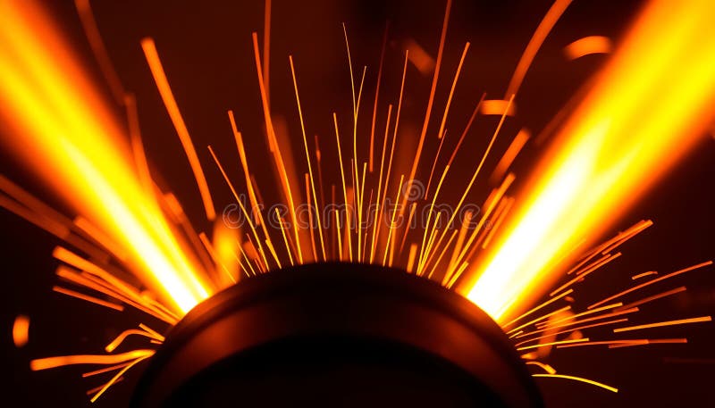 Sparks from Metal Grinder, Industrial Metal Work Tool Generative AI ...