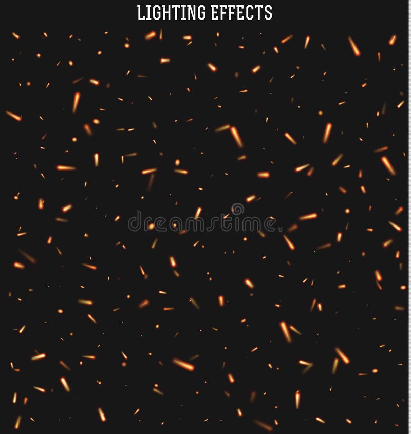 Sparks Realistic Lighting with Transparency. Fire Effect. Stock Vector ...