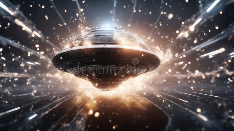 Sparks from a Spaceship Near Black Hole, with Exploding Star, Digital ...