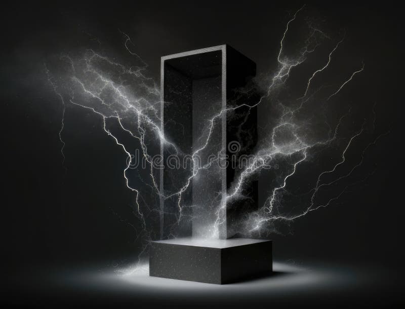 Sparks Waves and Ripples in a Dark Energy. Podium, Empty Showcase for ...
