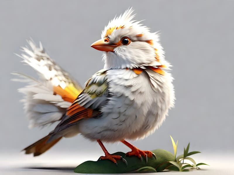 Sparrow - Fluffy Animated Bird Stock Illustration - Illustration of ...