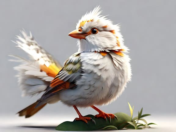 Sparrow - Fluffy Animated Bird Stock Illustration - Illustration of ...