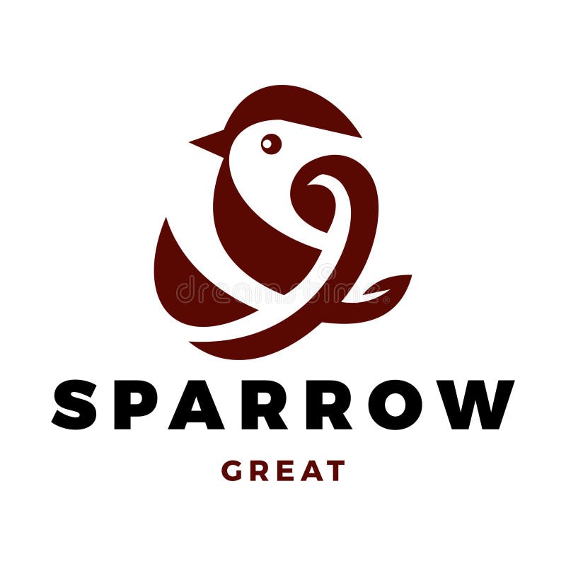 Sparrow Icon Logo Design Template Stock Vector - Illustration of ...