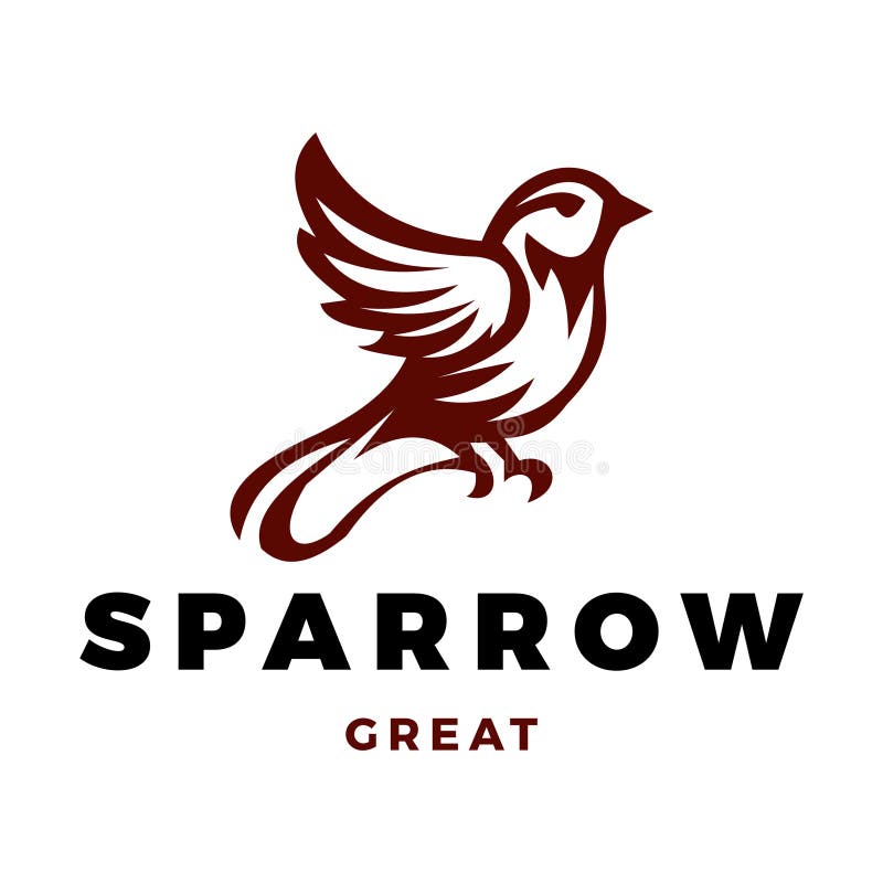 Sparrow Icon Logo Design Template Stock Vector - Illustration of emblem ...