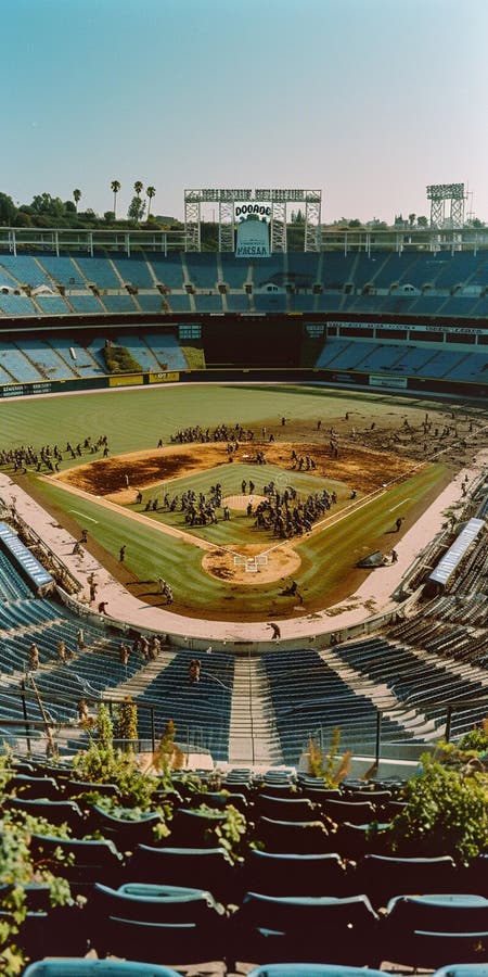 Sparse Attendance at Baseball Stadium Stock Illustration - Illustration ...