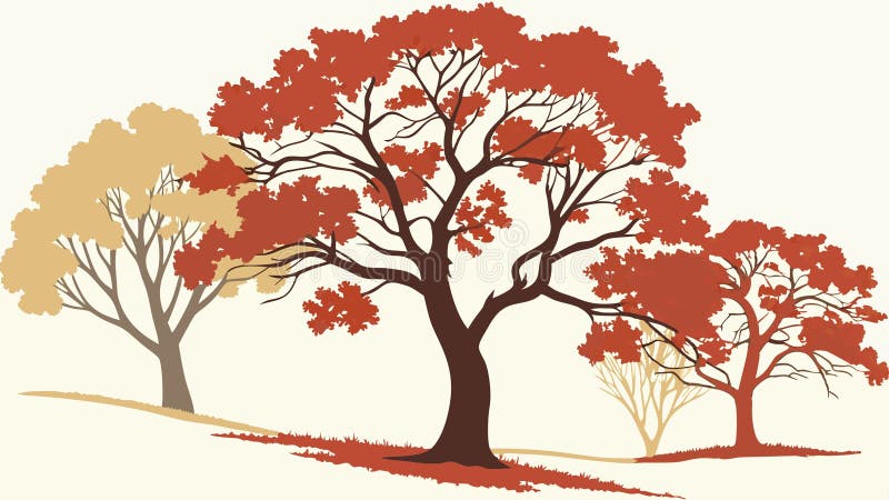 Sparse Autumn Tree, Changing Seasons, Vector Design Generative AI Stock ...