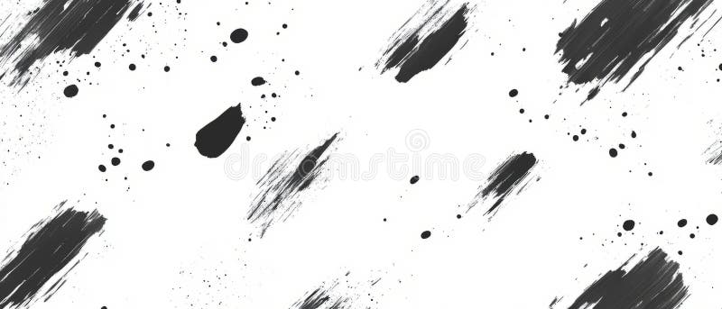 Sparse Black Ink Marks Create a Minimalist Pattern on a Bright White ...