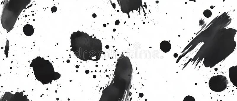 Sparse Black Ink Marks Create a Minimalist Pattern on a White ...