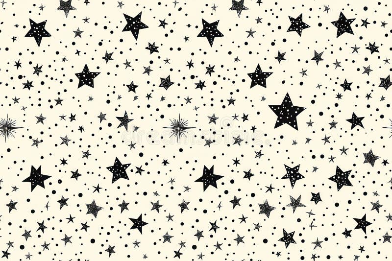 Sparse Black Stars on Light Background Pattern Stock Illustration ...