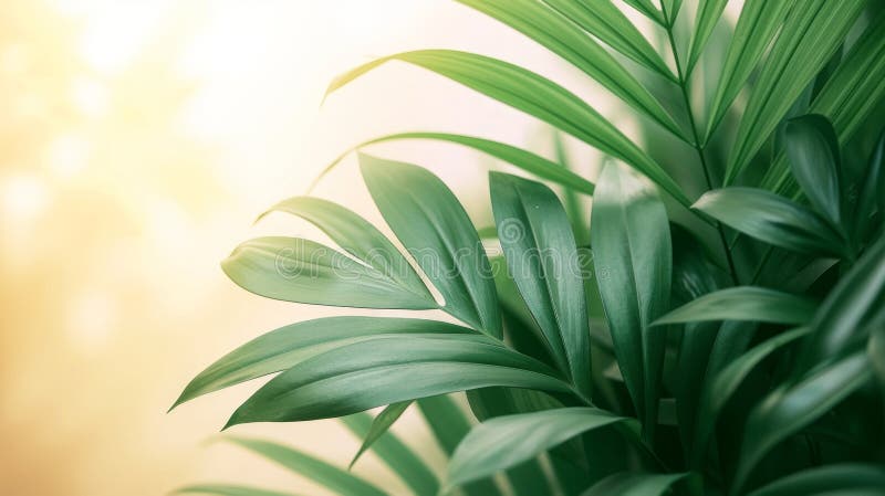 Sparse Tropical Leaves Against Clean Backgrounds, Evoking a Sense of ...