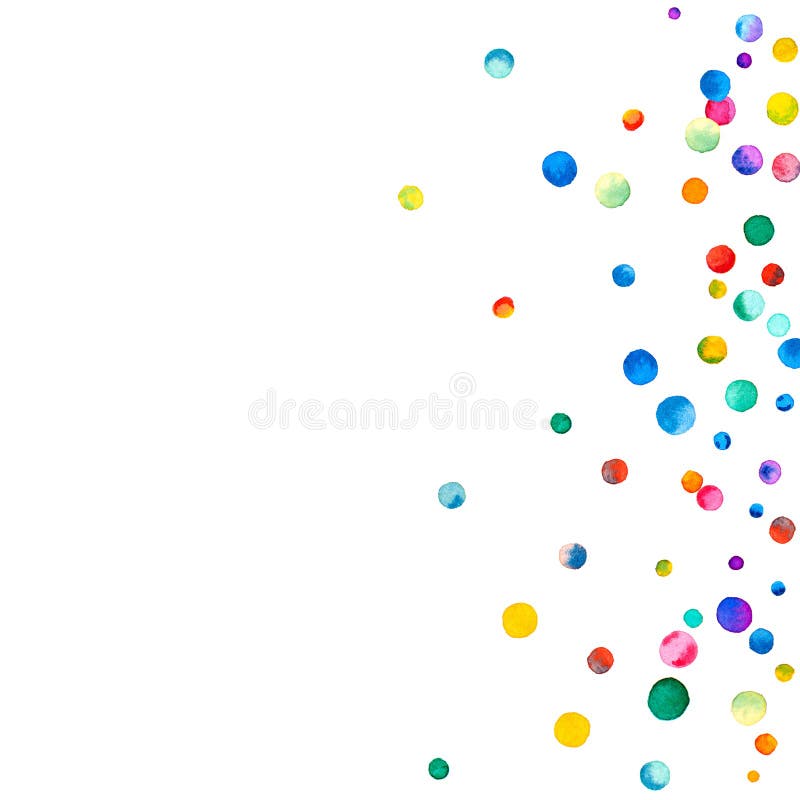 Sparse Watercolor Confetti on White Background. Stock Illustration ...