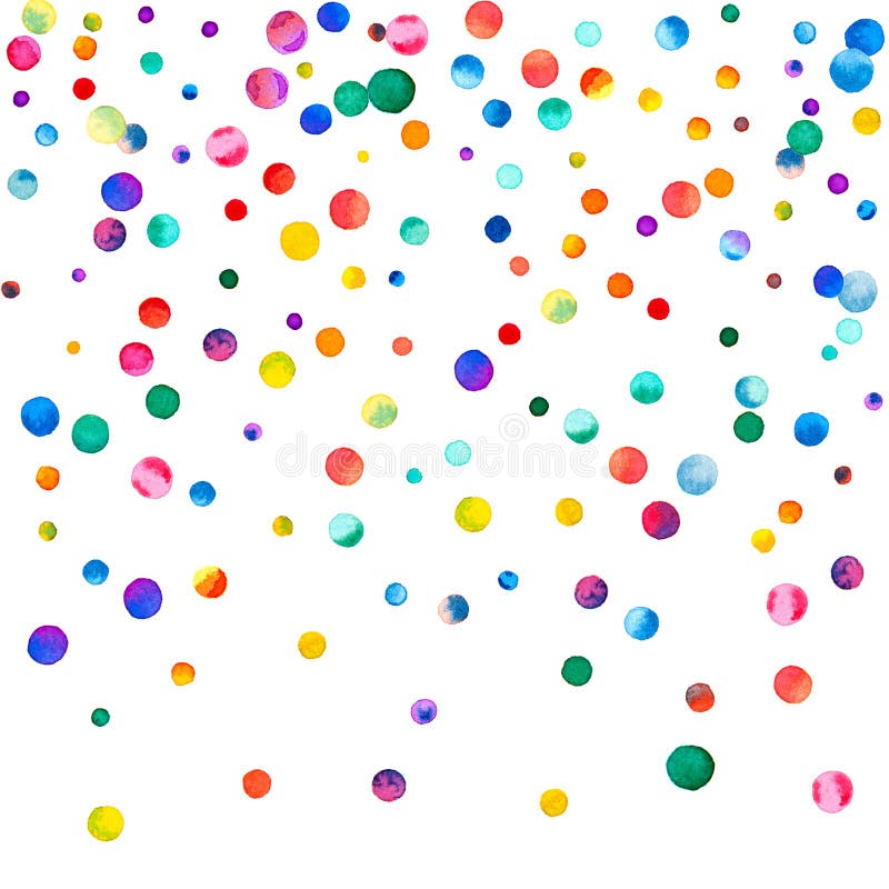 Sparse Watercolor Confetti on White Background. Stock Illustration ...