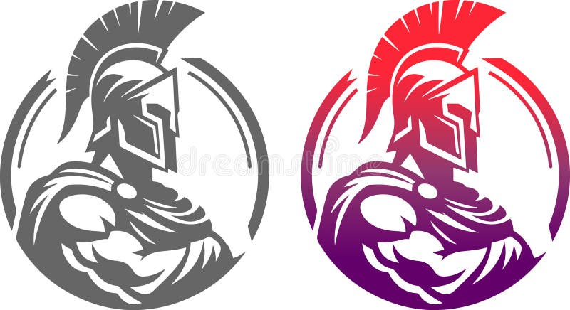 Sparta Warrior Logo Design Template Stock Vector - Illustration of ...
