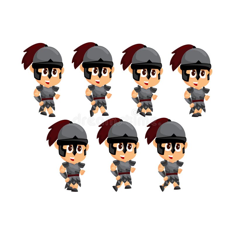 Spartan Cartoon Die Game Character Animation Sprite Template Stock ...