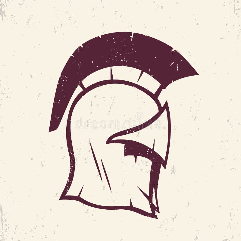 Grunge Spartan Helmet in Profile, Vector T-shirt Stock Vector ...
