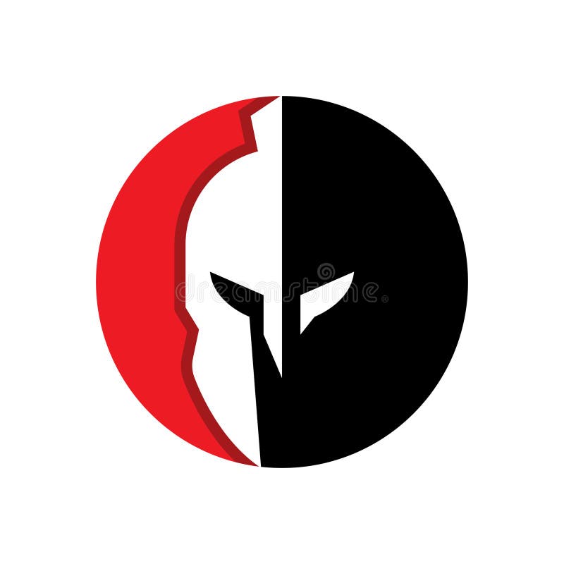 Red Spartan Helmet Logo Greek Sparta Spartan Helmet Warrior With