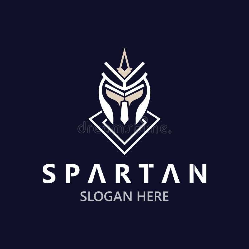 Spartan Helmet Warrior Logo Template. Spartan Flat Design Vector Stock ...
