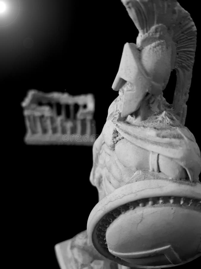 A Spartan Knight in Front of a Temple Editorial Photography - Image of ...